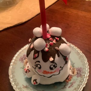 Chocolate Covered Apple Snowman With Marshmallows - Etsy