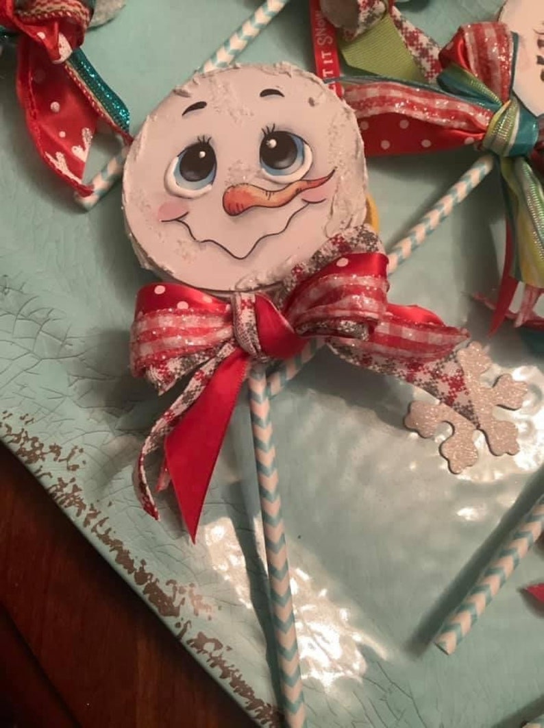 Fake Snowman Lollipops - Etsy