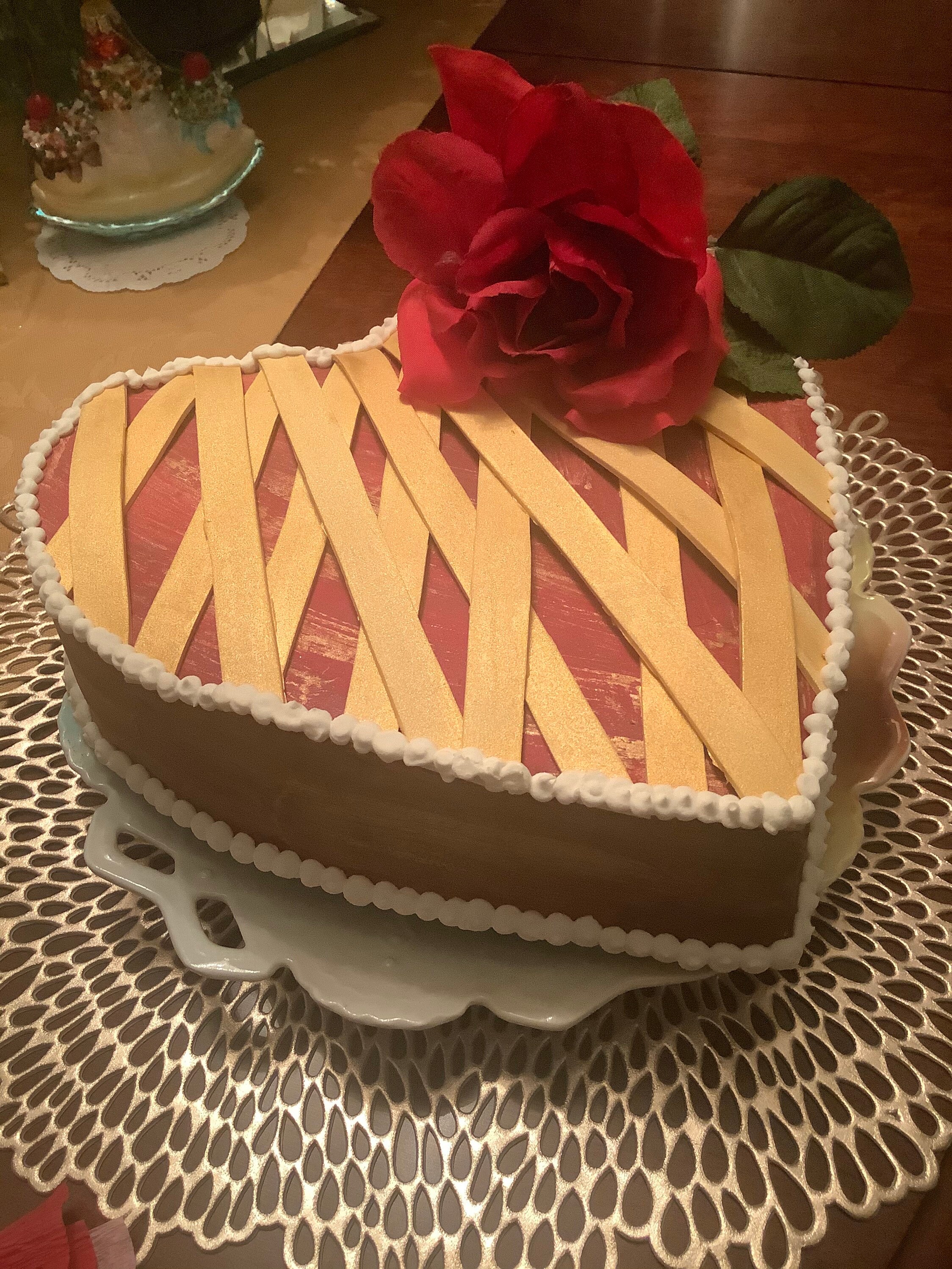 A Fake Large Heart Lattice Cake | Etsy