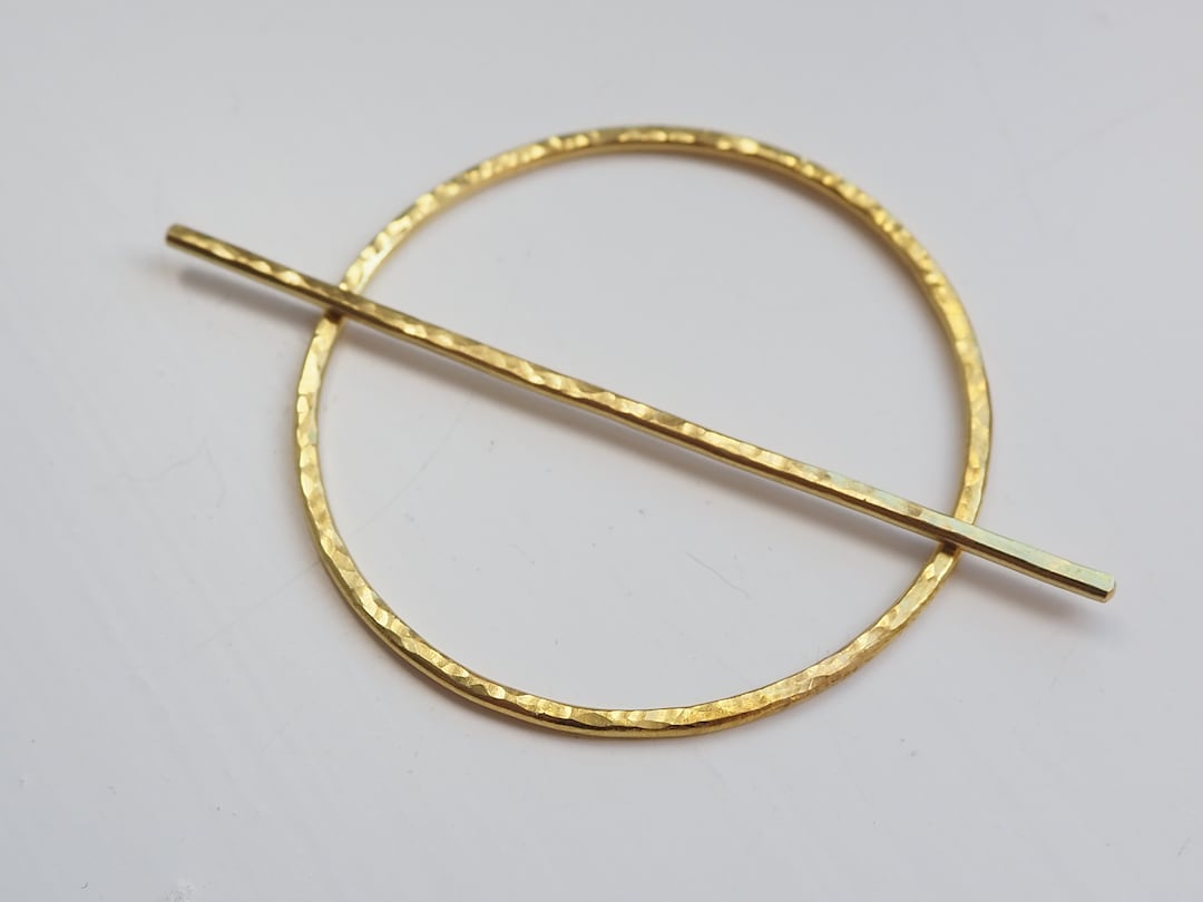 Round Brass Hair Pin, Minimalist Hair Clasp - Etsy