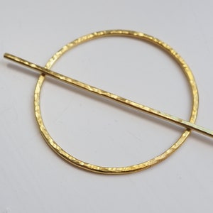 Round Brass Hair Pin, Minimalist Hair Clasp - Etsy