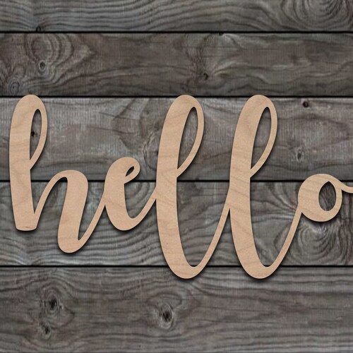 Hello Unfinished Wood Word Cutout Hello Sign Wreath Supply - Etsy