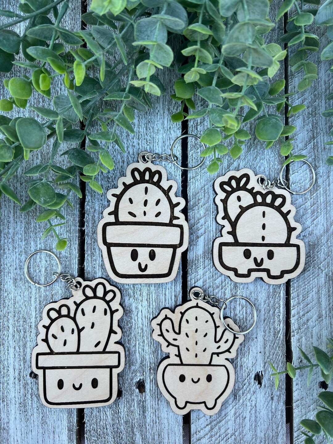 Cactus Keychain, Cactus Gift Idea, Fun Keychain, Succulent Keychain ...