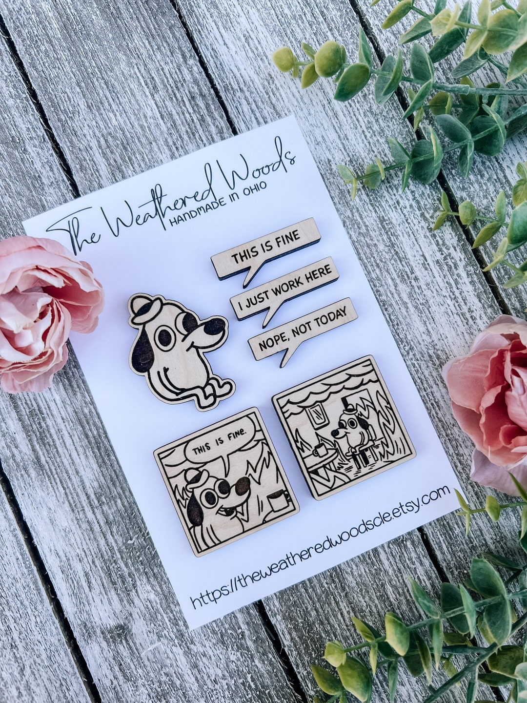 This If Fine Magnet, Meme Magnet Set, Meme Gift Idea, This is Fine Gift ...