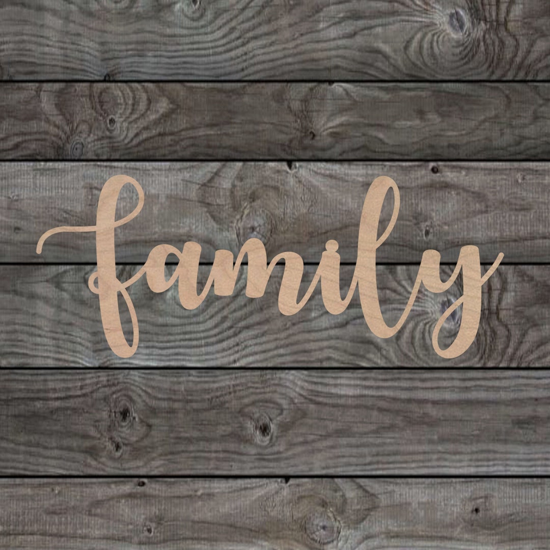 Family Unfinished Wood Word Cutout - Family Sign - Wreath Supply ...