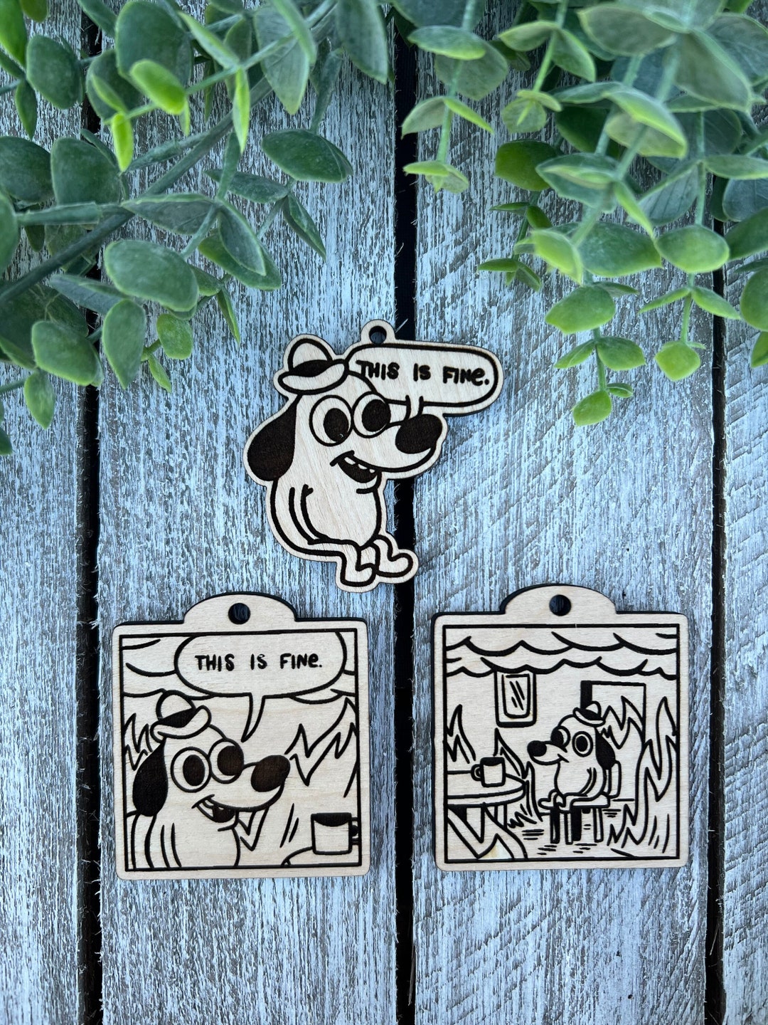 This is Fine Ornament, Meme Ornament, Meme Gift Idea, This is Fine Gift ...