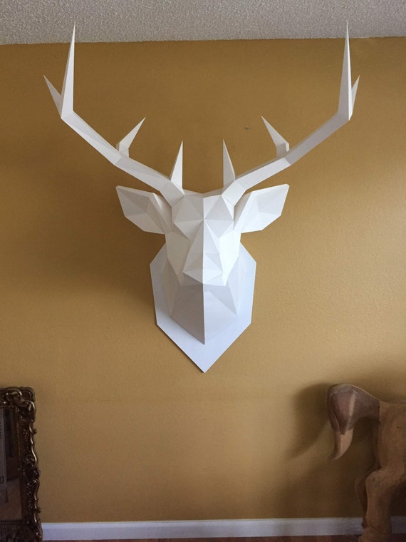 DIY Paper Deer Plans Make Your Own Low-poly Faux Taxidermy - Etsy