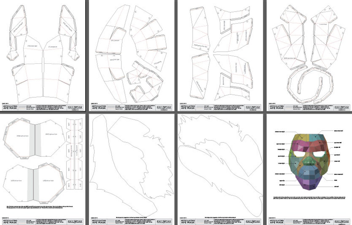 Paper Monkey Mask With Articulating Mouth DIY Papercraft Mask | Etsy