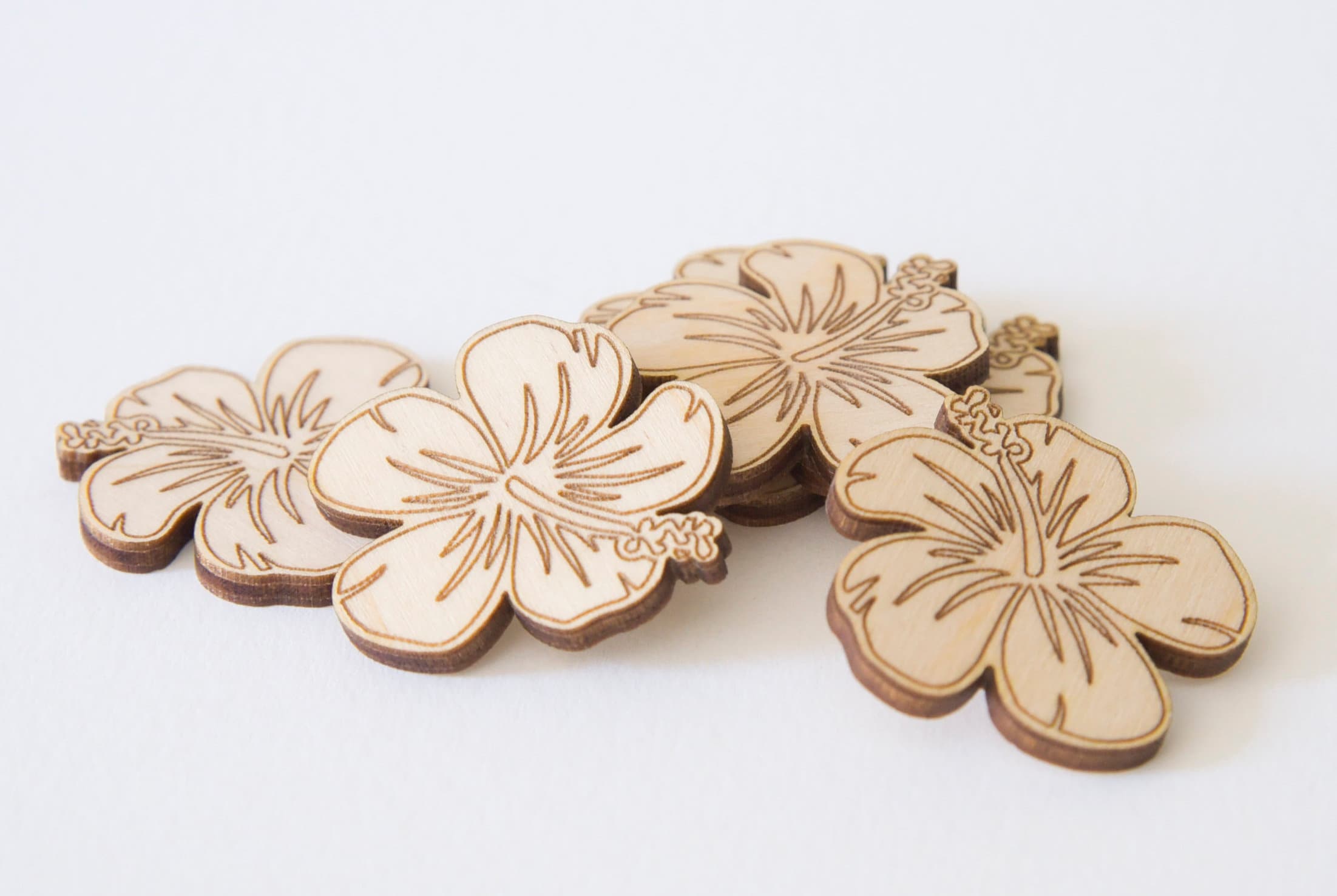 Wooden Hibiscus Flowers Laser Cut Craft Supplies Unfinished - Etsy