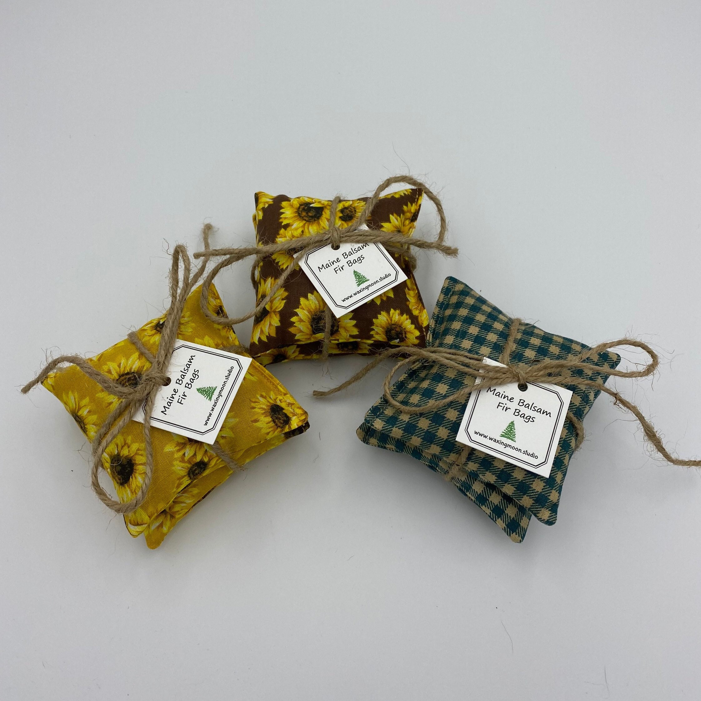 Maine Balsam Fir Sachet, Green Buffalo Plaid, Set of 2, Made in Maine ...
