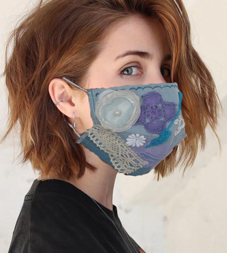 Face mask art to wear/Collage mask/bohemian face mask /mixed | Etsy