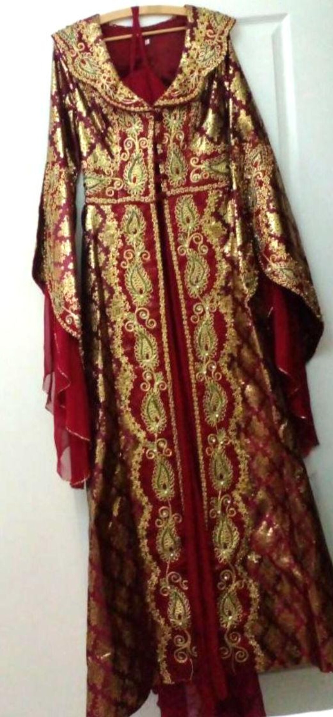 Ottoman Embroidered Medieval Dress 6, 8 Usa Recycled Elven Gown,evening ...