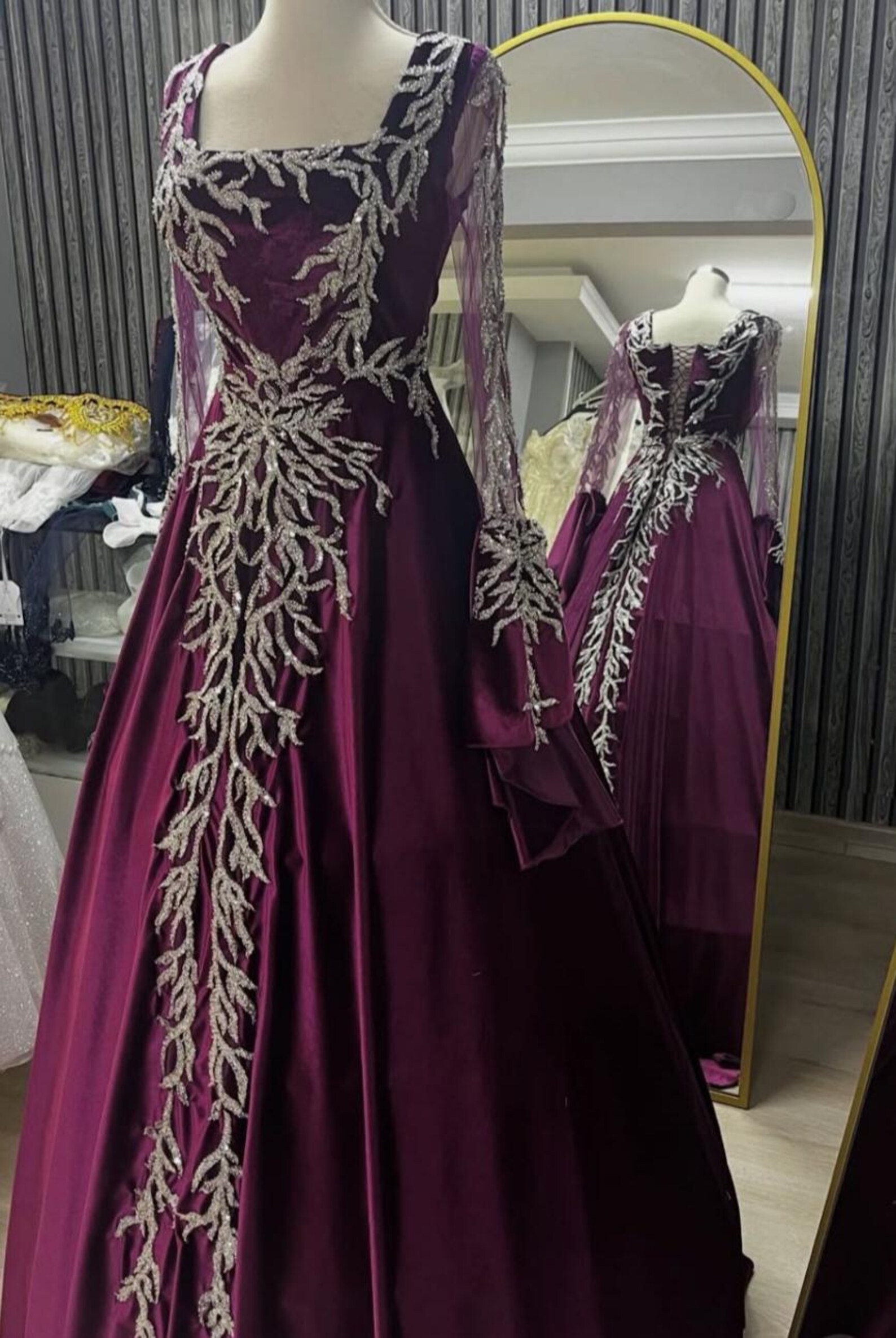 Plum Embroidered Elven Dress,6,8 Size Elven Gown,evening Prom Dress ...