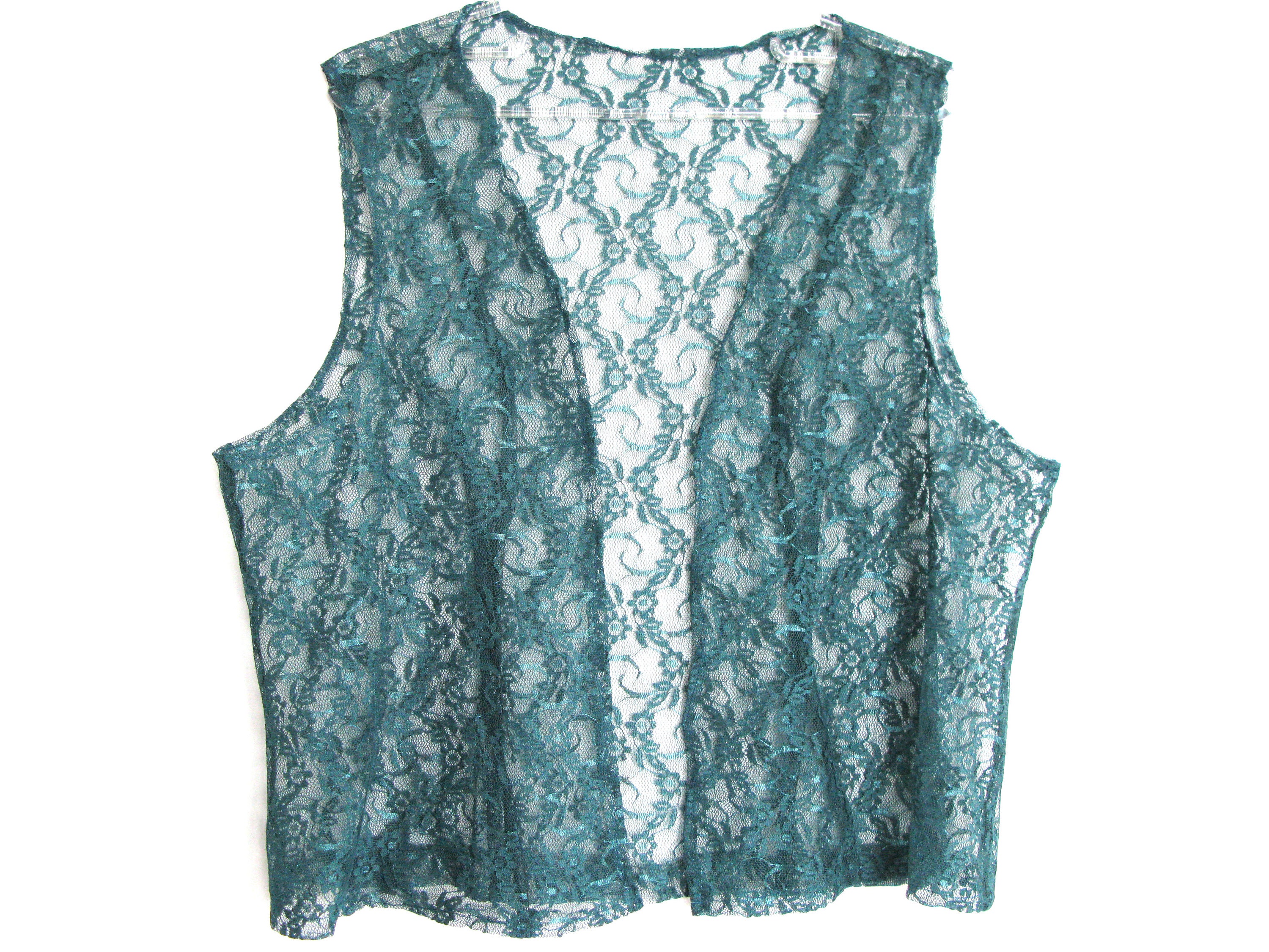 Dark Green Lace West / Sheer Vest /lace Jerkin/ Boho Vest/ - Etsy