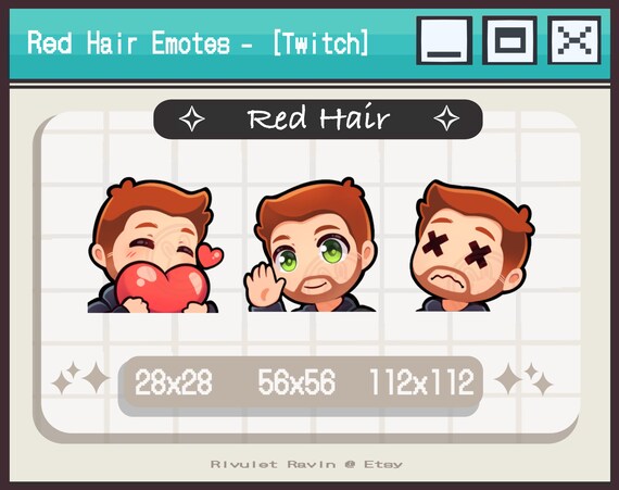 Red Hair Emotes Set short Beard | Etsy