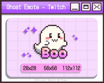 ANIMATED Ghost Emote Pixel Art Cute Ghost Halloween Bat Twitch Discord ...