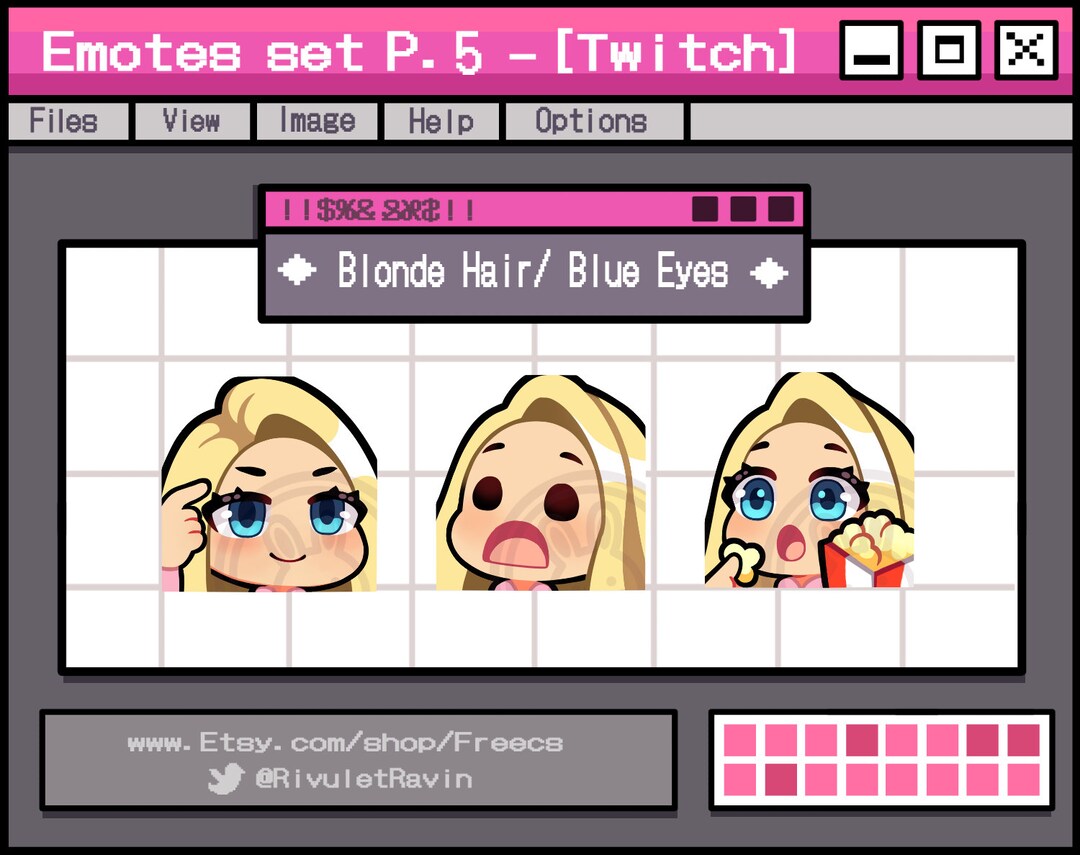 Blonde Hair Blue Eyes Emote Set - P.5 - Etsy