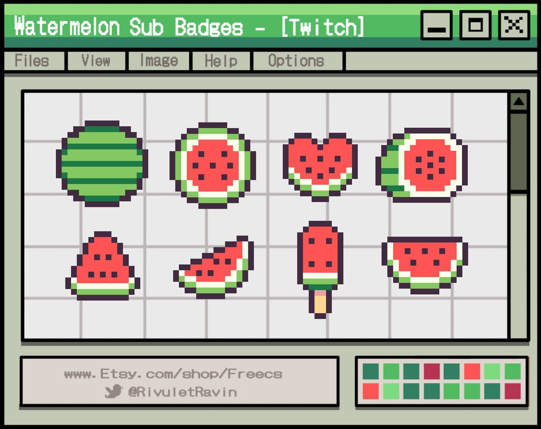 Watermelon Sub Badges - [twitch] - Etsy