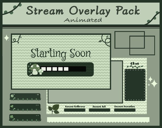 Green Aesthetic Stream Pack animated - Etsy