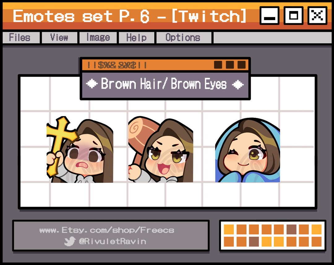 Brown Hair Brown Eyes Emote Set - P.6 - Etsy