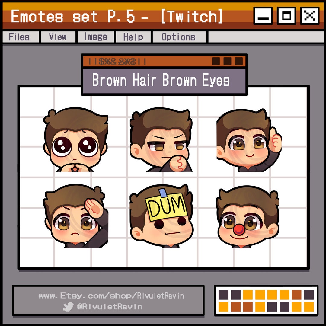 Brown Hair Brown Eyes Male Emote Set P.5 - Etsy