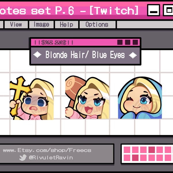 Blonde Hair Blue Eyes Emote - Etsy
