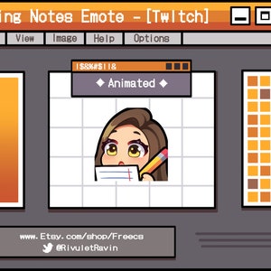 Taking Notes Emote / Brown Hair - [animated] - Etsy