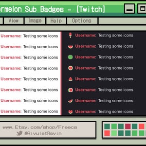 Watermelon Sub Badges - [twitch] - Etsy