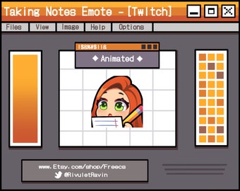 Taking Notes Emote / Silver Hair animated - Etsy