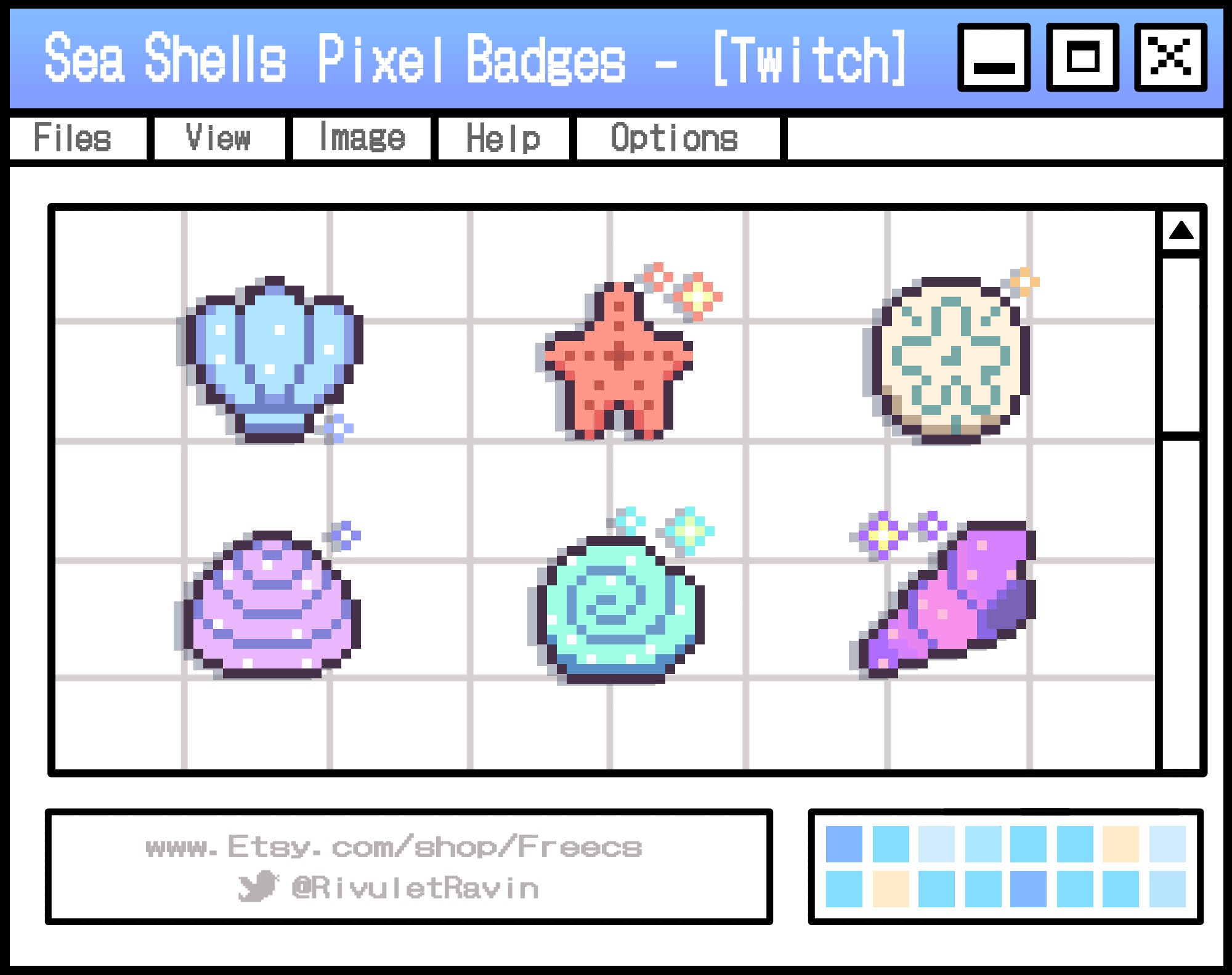 Sea Shells Pixel Sub Badges twitch - Etsy UK