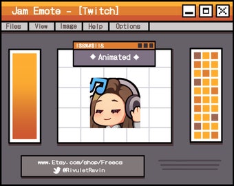 Animated Emote Kawaii Girl Long Straight Brown Hair Wearing Headphone ...