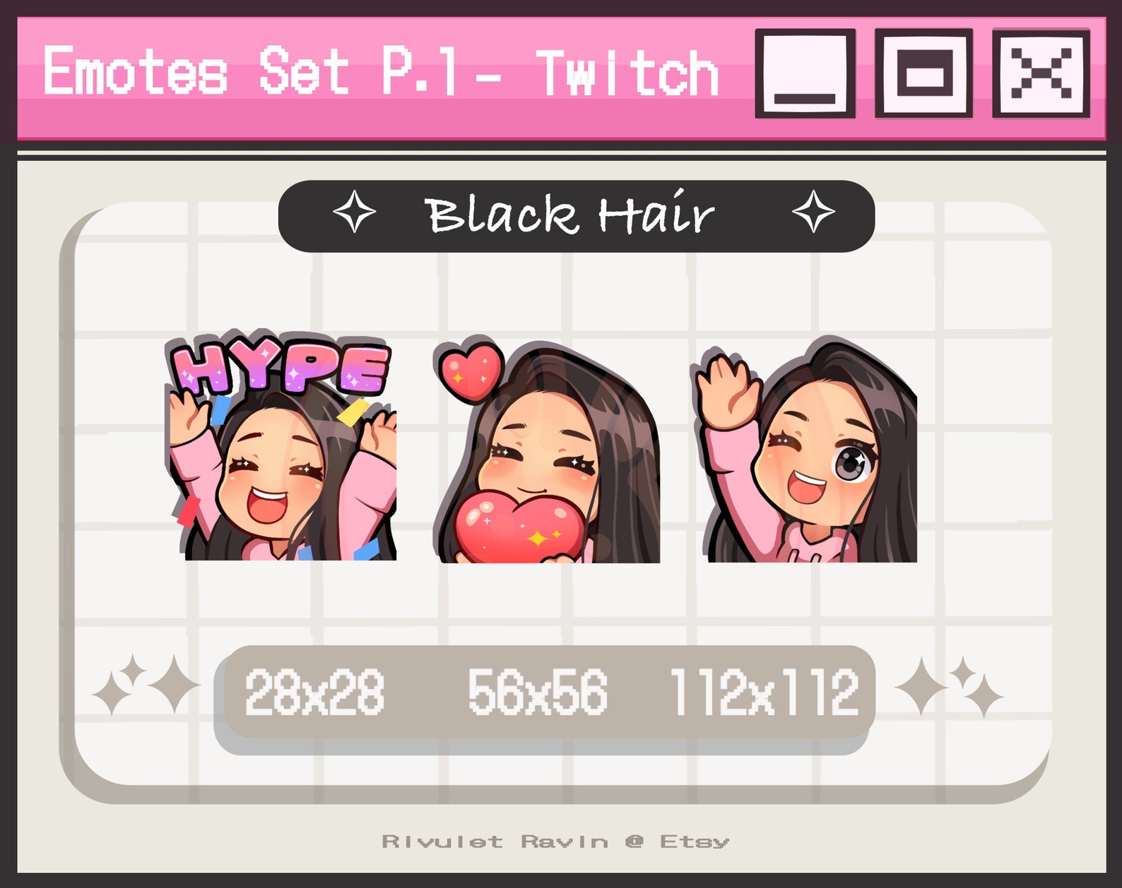 Black Hair Emotes Set P.1 Female - Etsy