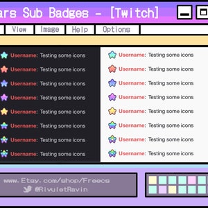 Stars Pixel Sub Badges Flair twitch - Etsy
