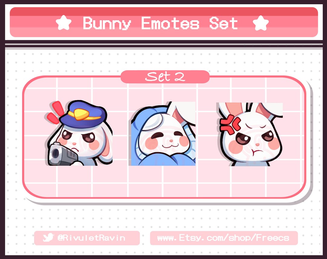 Bunny Emotes Set - P.2 - Etsy