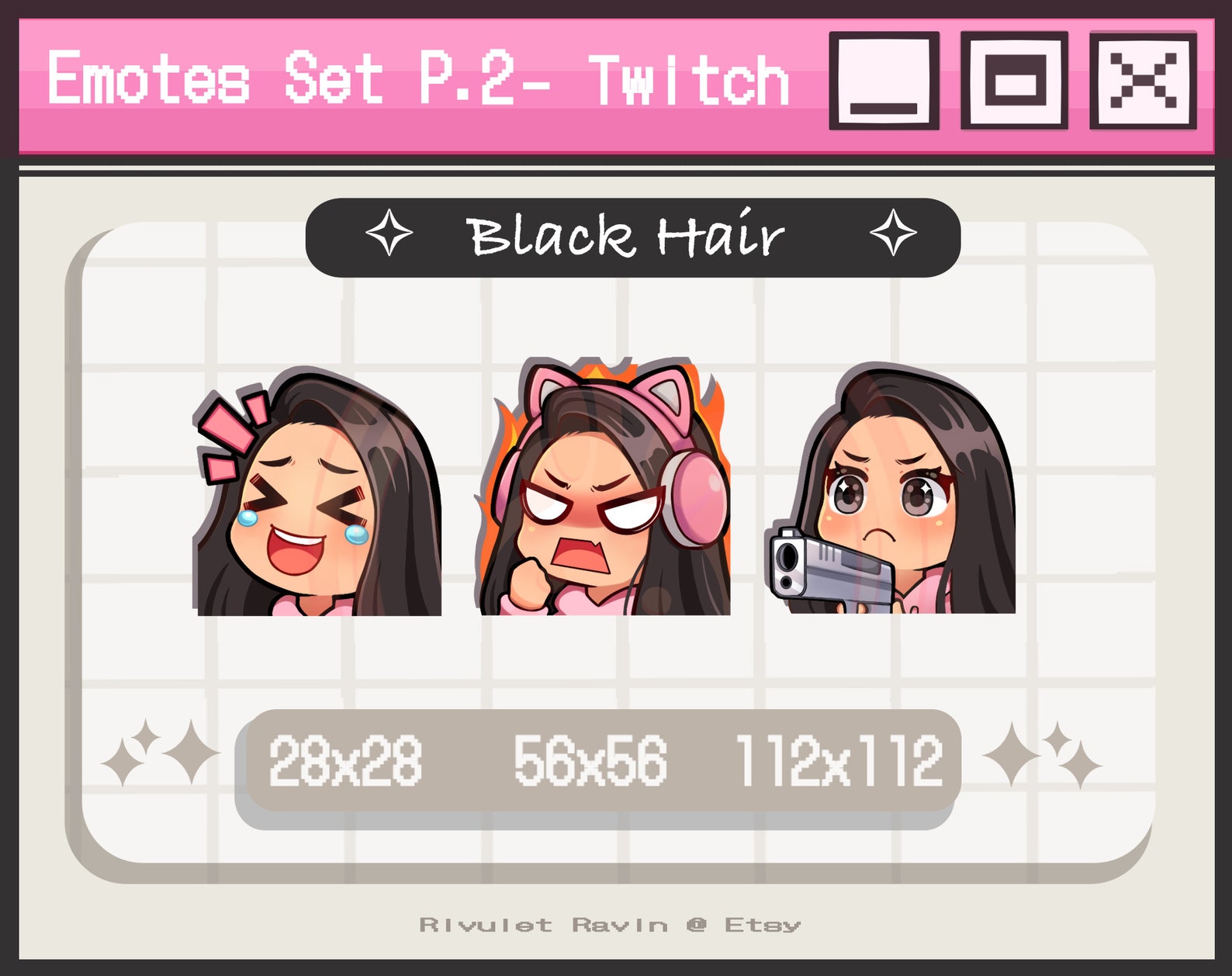 Black Hair Emotes Set P.2 Female - Etsy