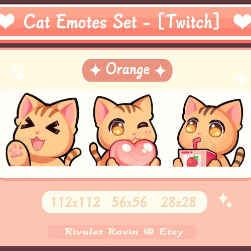5 Orange Cat Twitch Emotes Emote for Twitch Discord Youtube - Etsy