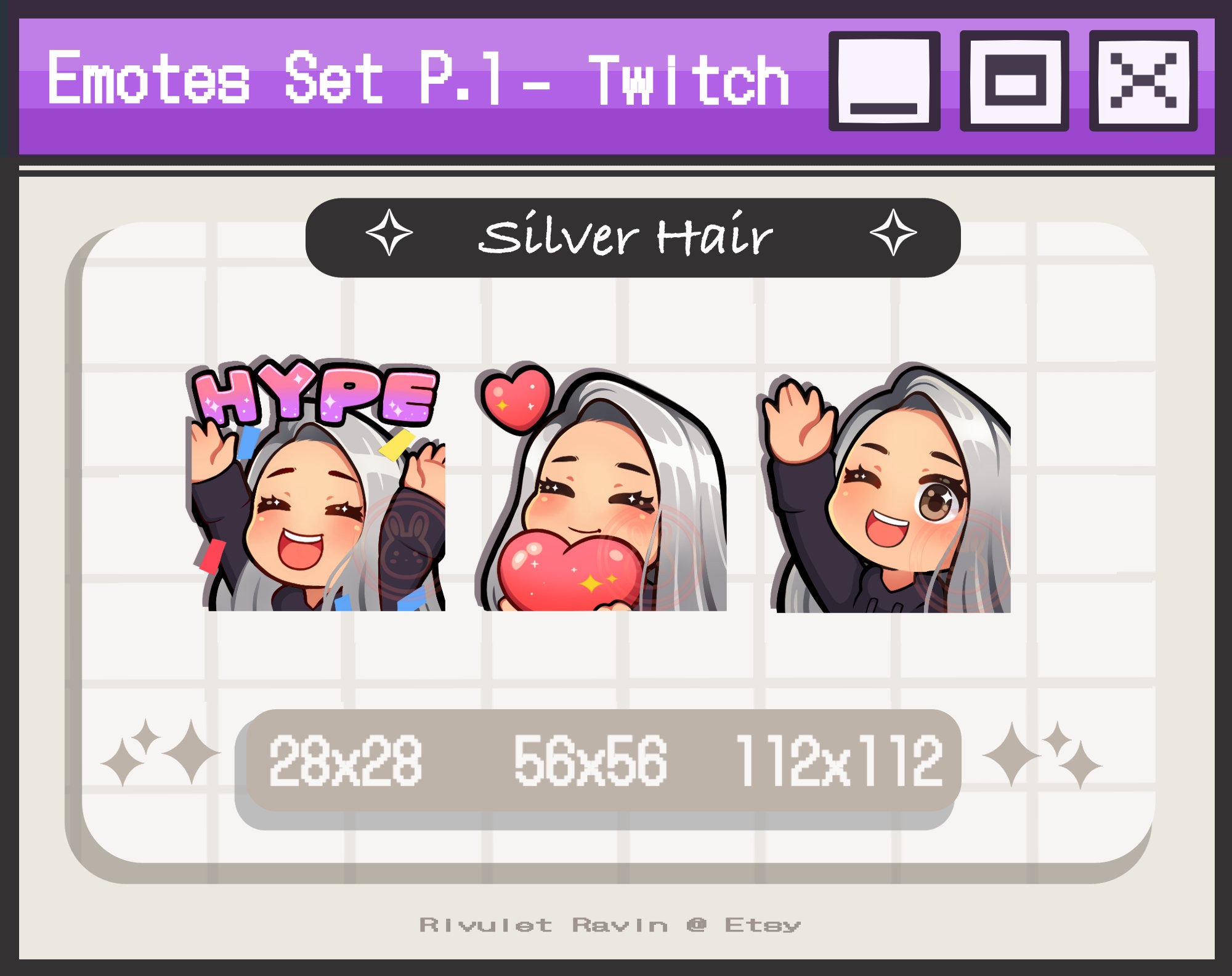 Silver Hair Emotes Set P.1 Female - Etsy