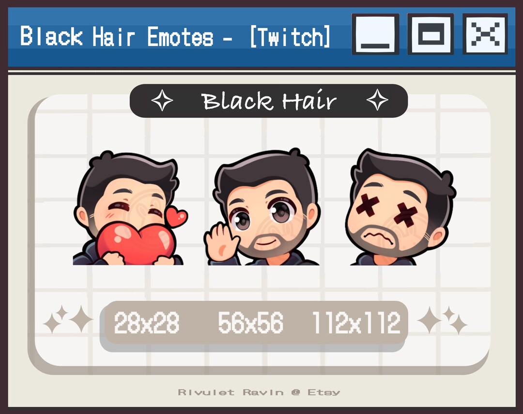 Black Hair Emotes Set - [short Beard] - Etsy