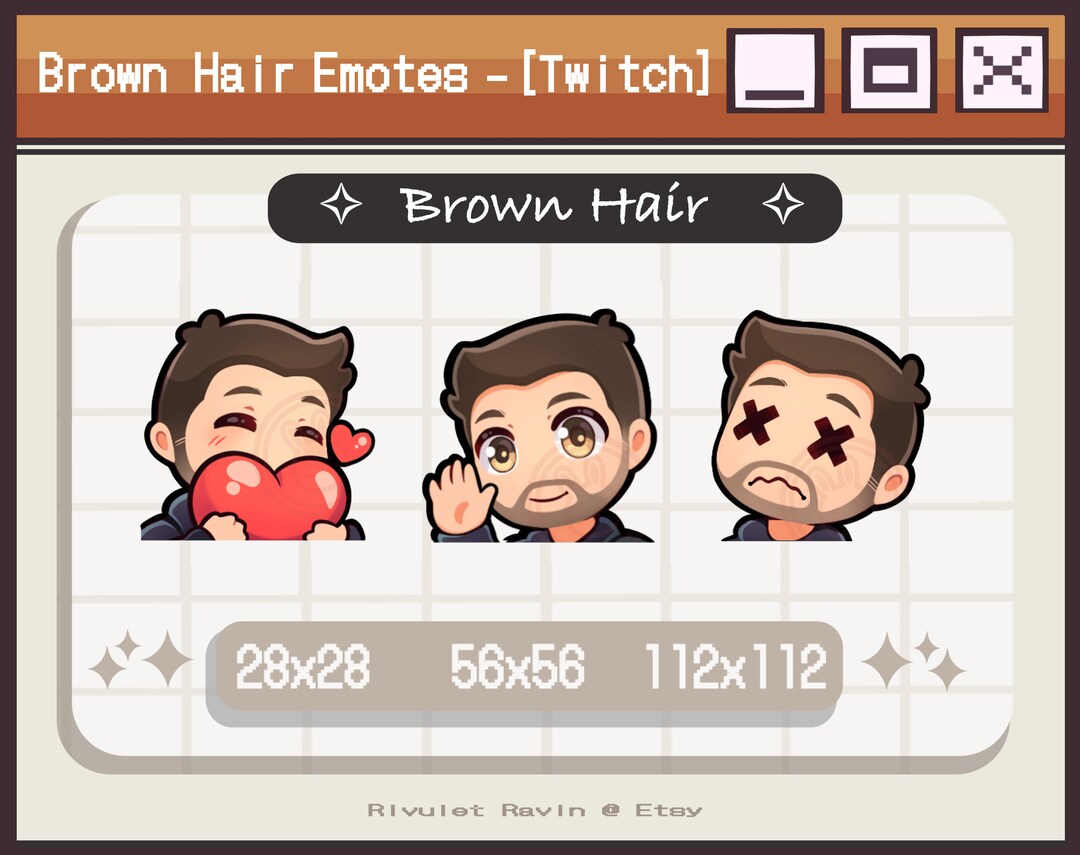 Brown Hair Emotes Set - [short Beard] - Etsy