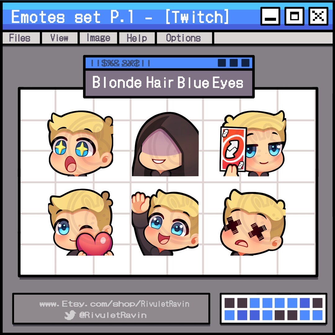 Blonde Hair Blue Eyes Male Emote Set P.1 - Etsy