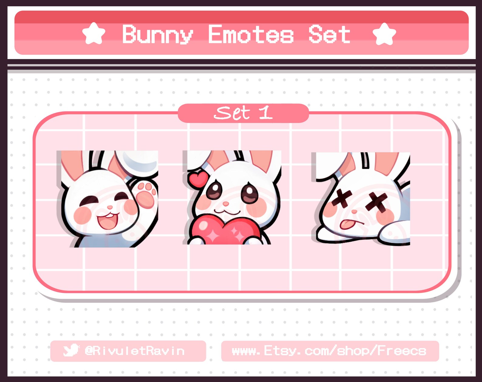 Bunny Emotes Set P.1 - Etsy