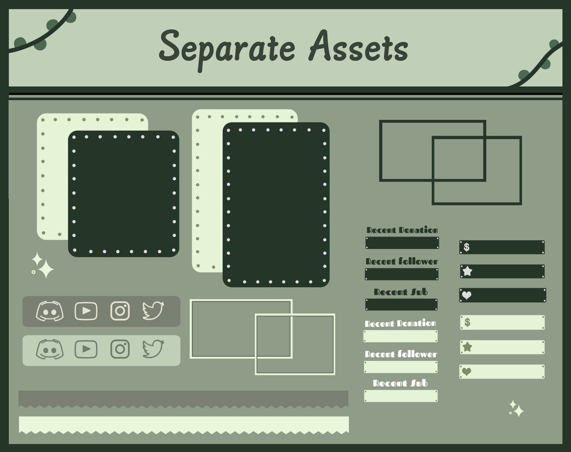 Green Aesthetic Stream Pack animated - Etsy