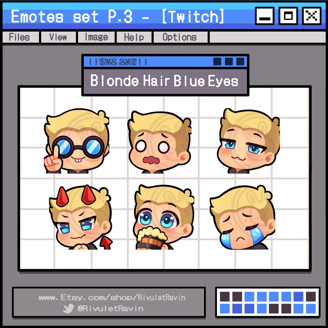 Blonde Hair Blue Eyes Male Emote Set - P.3 - Etsy