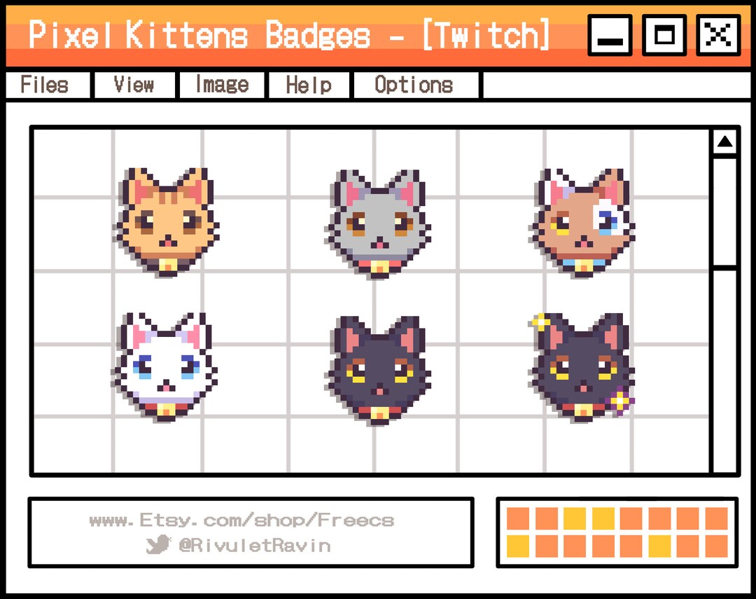 Pixel Cats Sub Badges - [twitch] - Etsy