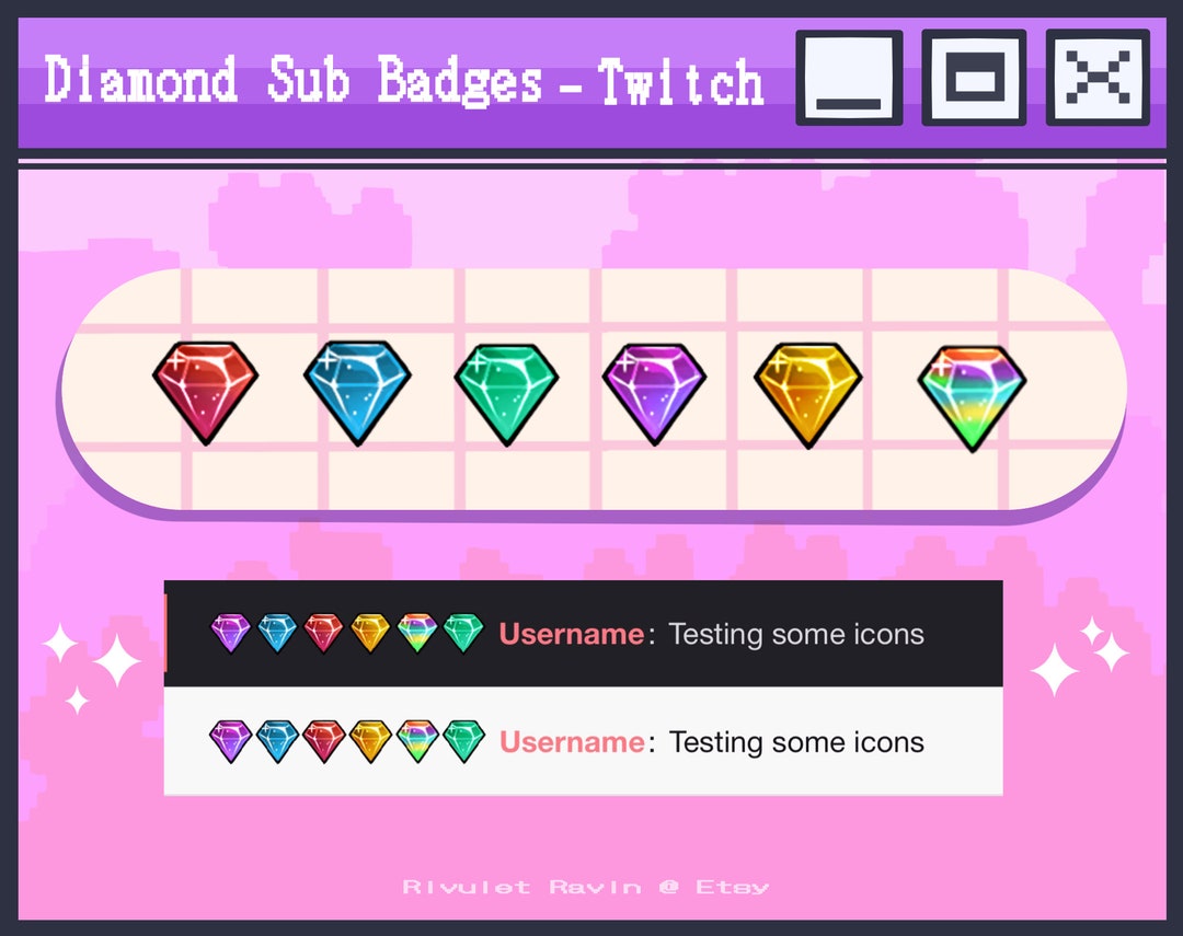 Gem / Diamonds Twitch Sub Badges - Etsy