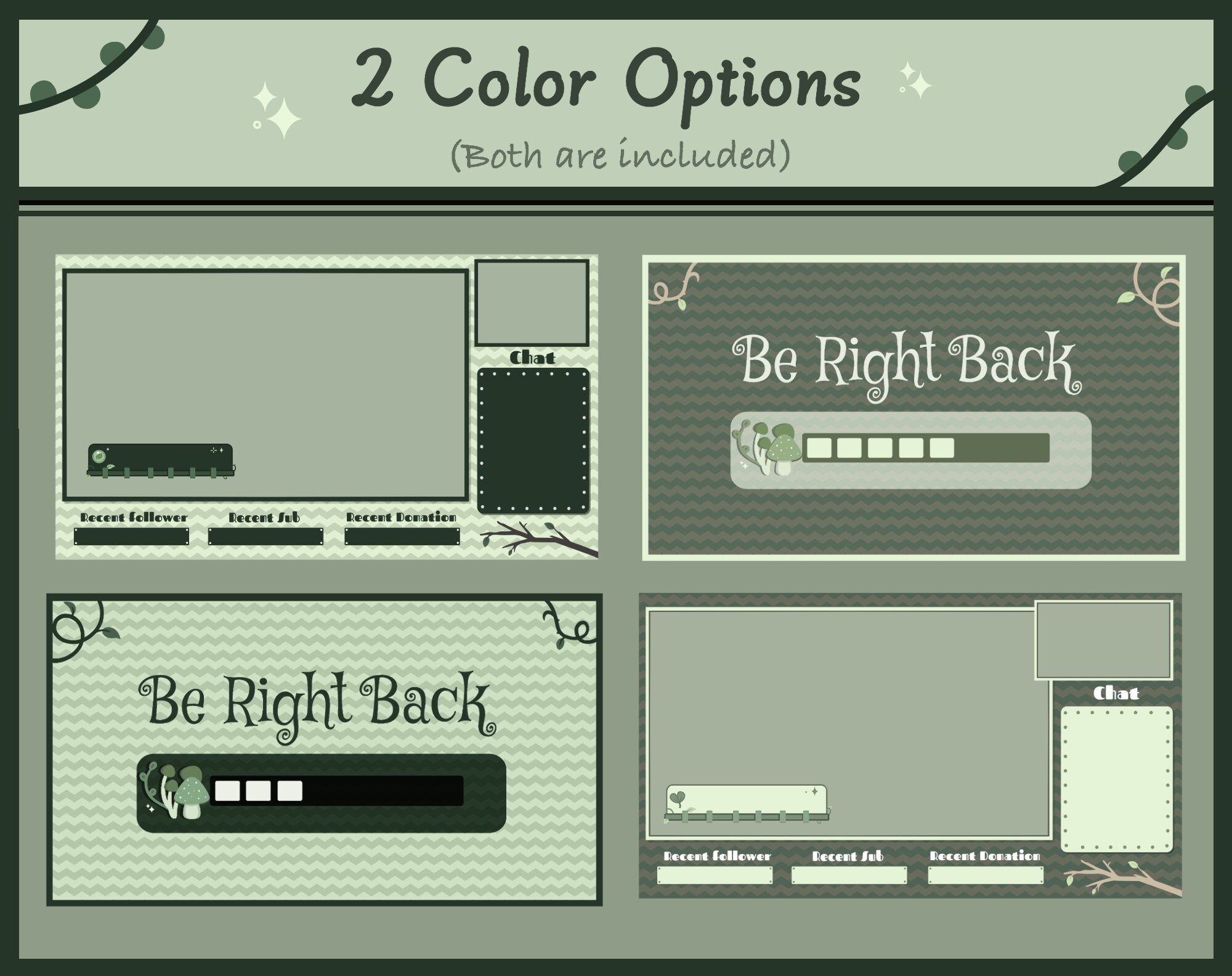 Green Aesthetic Stream Pack animated | Etsy