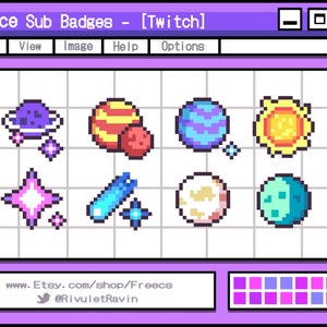 Space Sub Badges - [twitch] - Etsy