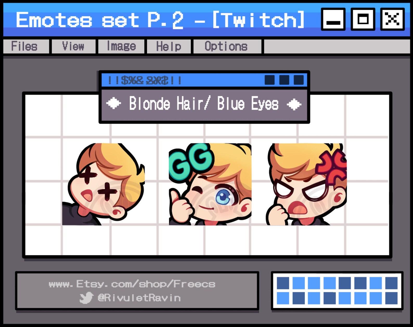 Blonde Hair Blue Eyes Emotes Set P.2 Twitch - Etsy