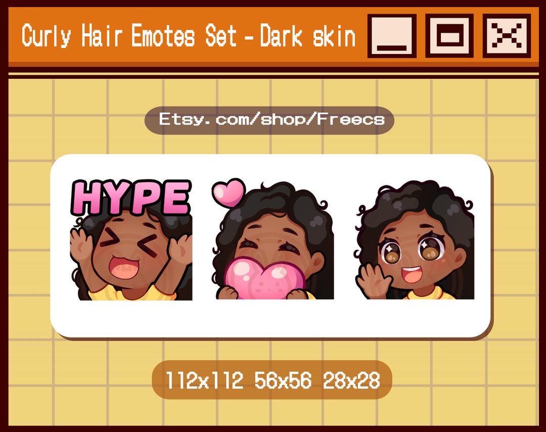 Curly Hair Emotes Set P.1 - [dark Skin] - Etsy