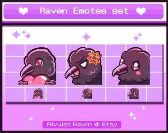18x Crow / Raven Emotes Pack for Twitch Youtube and Discord Full Set 1 ...